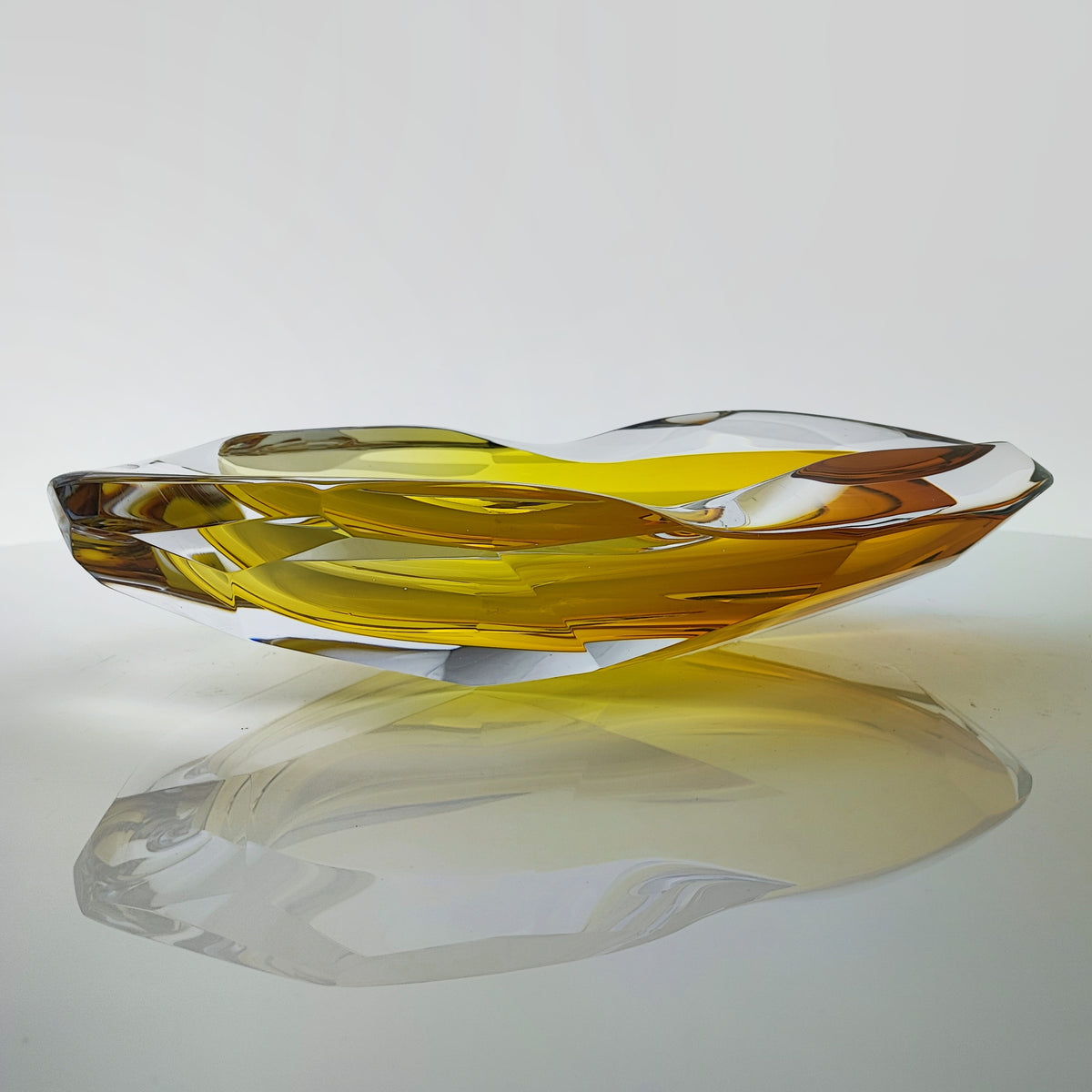 Carved Cut & Polished Vessel – David Reade Glass Art