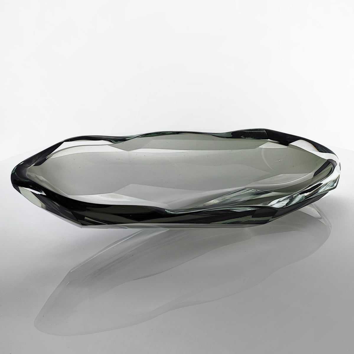 Carved Cut & Polished Vessel – David Reade Glass Art