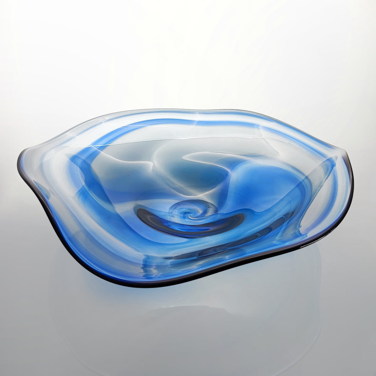 Wave Rim Free Form Platter – David Reade Glass Art